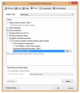 การตั้งค่าการวิเคราะห์กระบวนการ Post Mold Cure สำหรับการจำลองสถานการณ์ ...